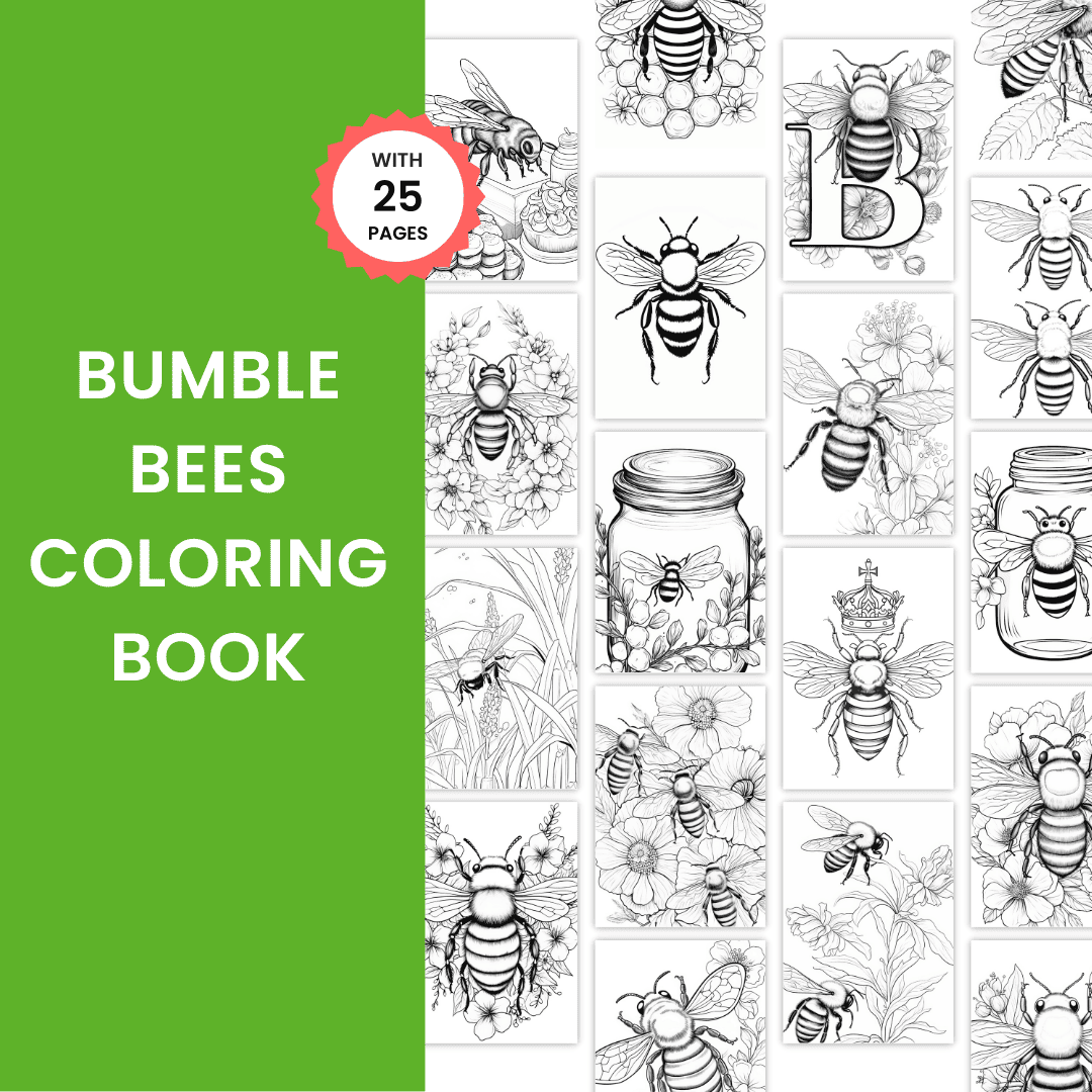Bumble Bees Coloring Book – HobbyScool