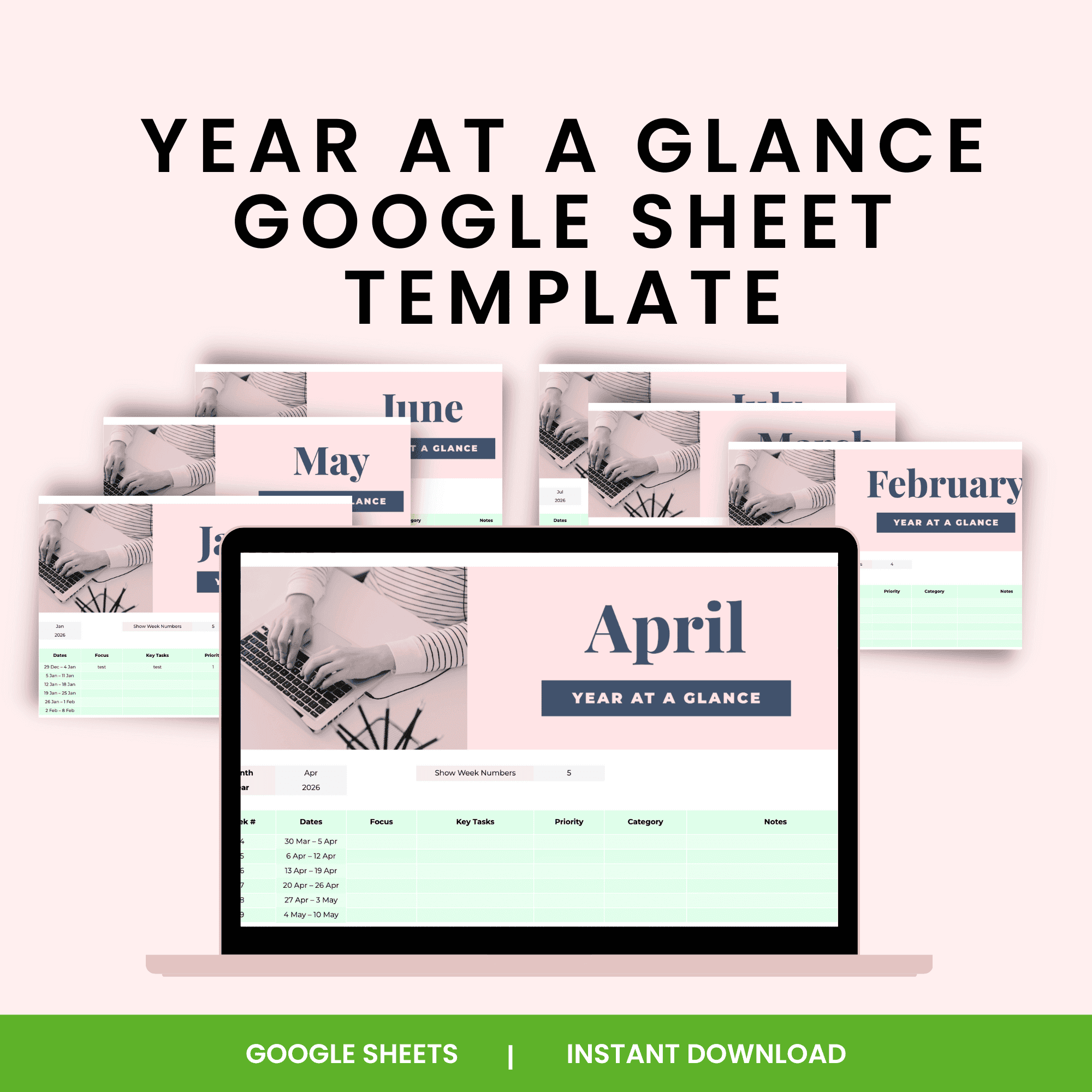 Year At A Glance Google Sheet Template – HobbyScool