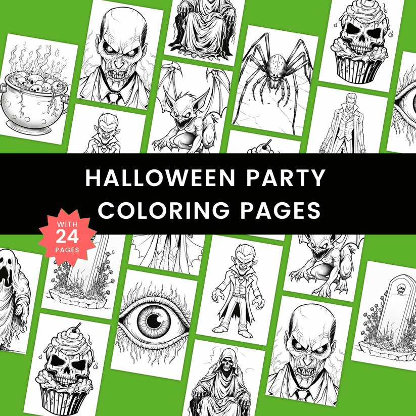 Halloween Party Coloring Pages – HobbyScool