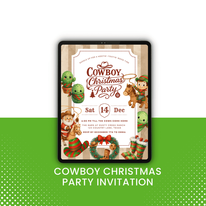 Cowboy Christmas Party Invitation – HobbyScool
