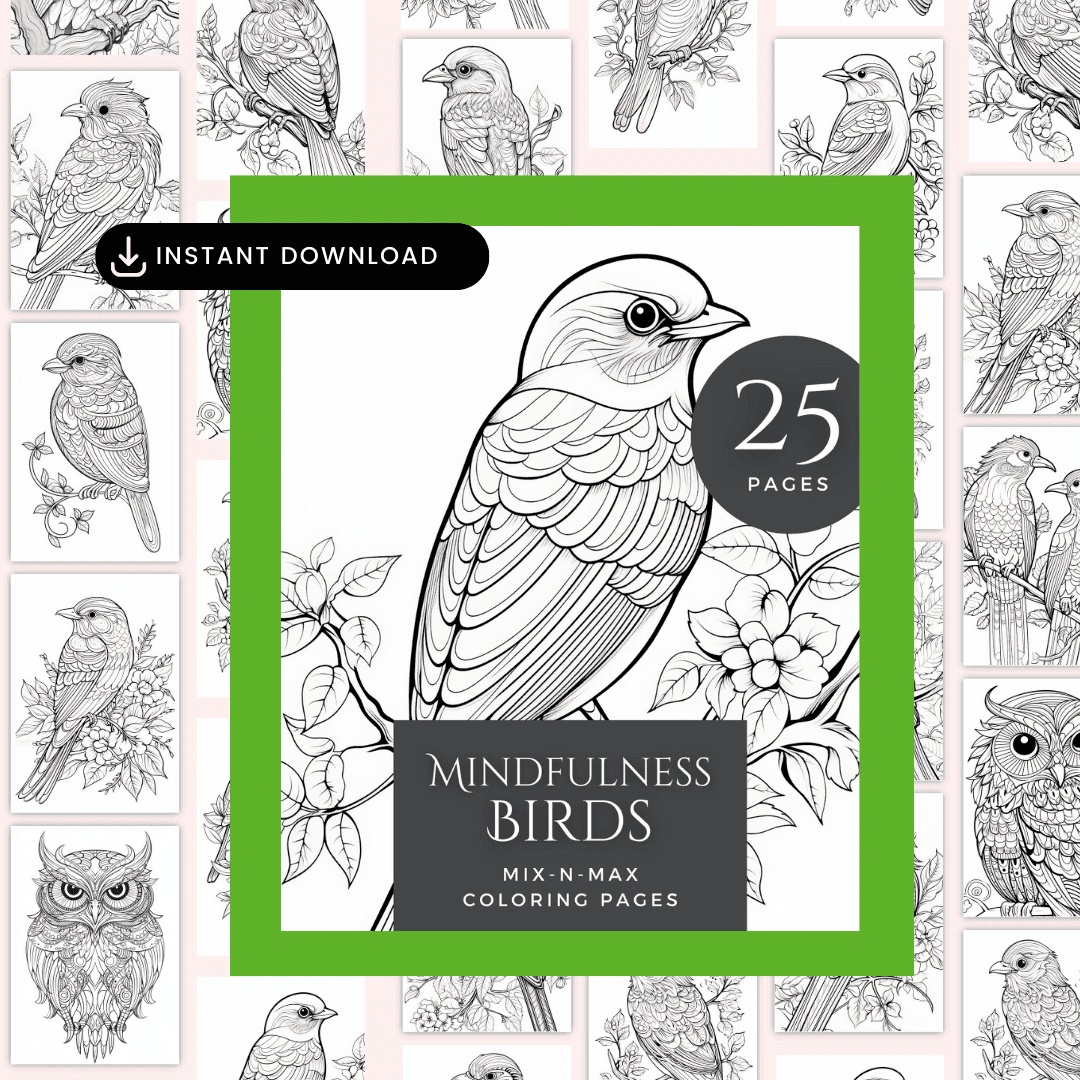 Mindfulness Birds Coloring Pages – HobbyScool
