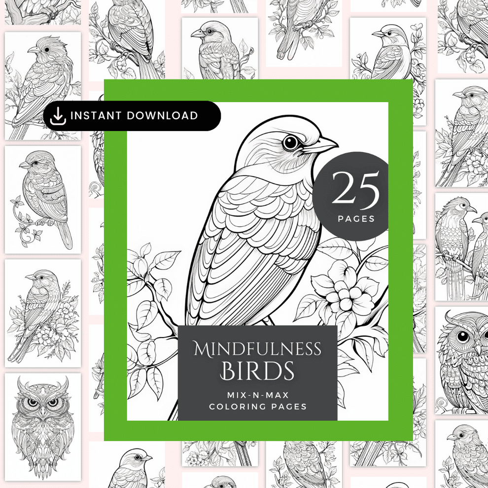 Mindfulness Birds Coloring Pages – HobbyScool
