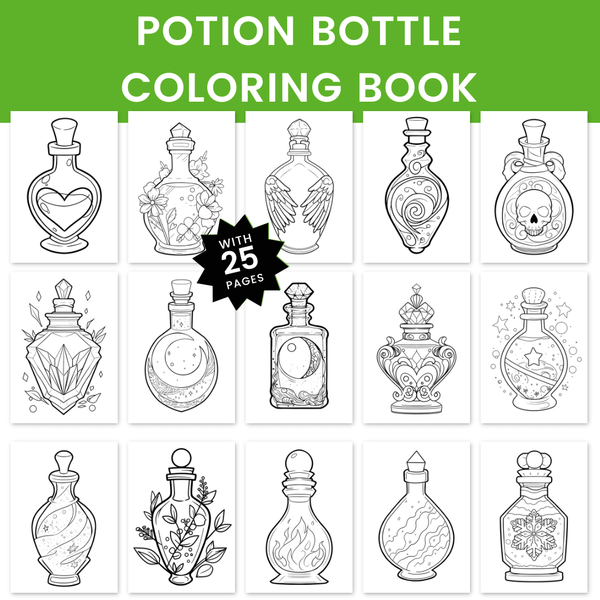 Potion Bottle Coloring Pages – HobbyScool