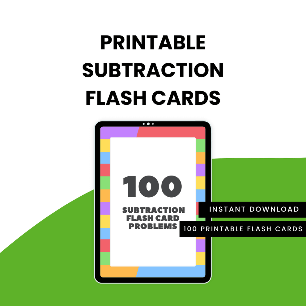 Printable Subtraction Flash Cards – HobbyScool
