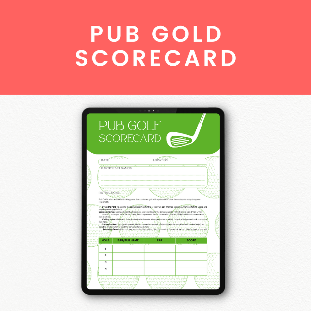 Pub Golf Scorecard – HobbyScool