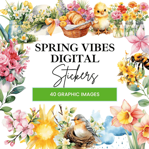 Spring Vibes Digital Stickers – HobbyScool