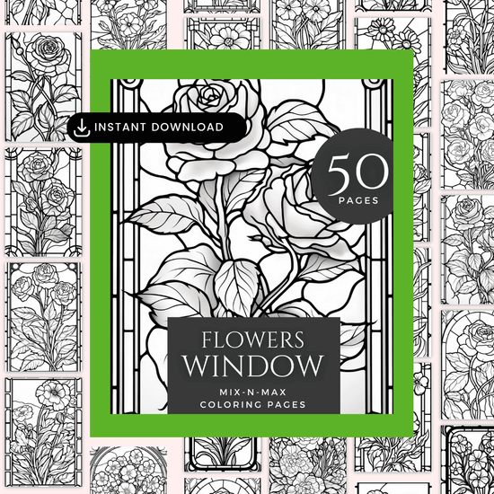 Stained Glass Flowers Coloring Pages – HobbyScool