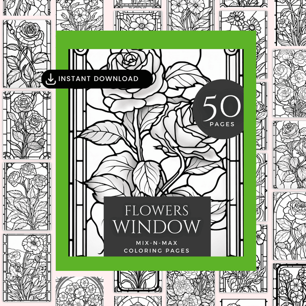 Stained Glass Flowers Coloring Pages – HobbyScool