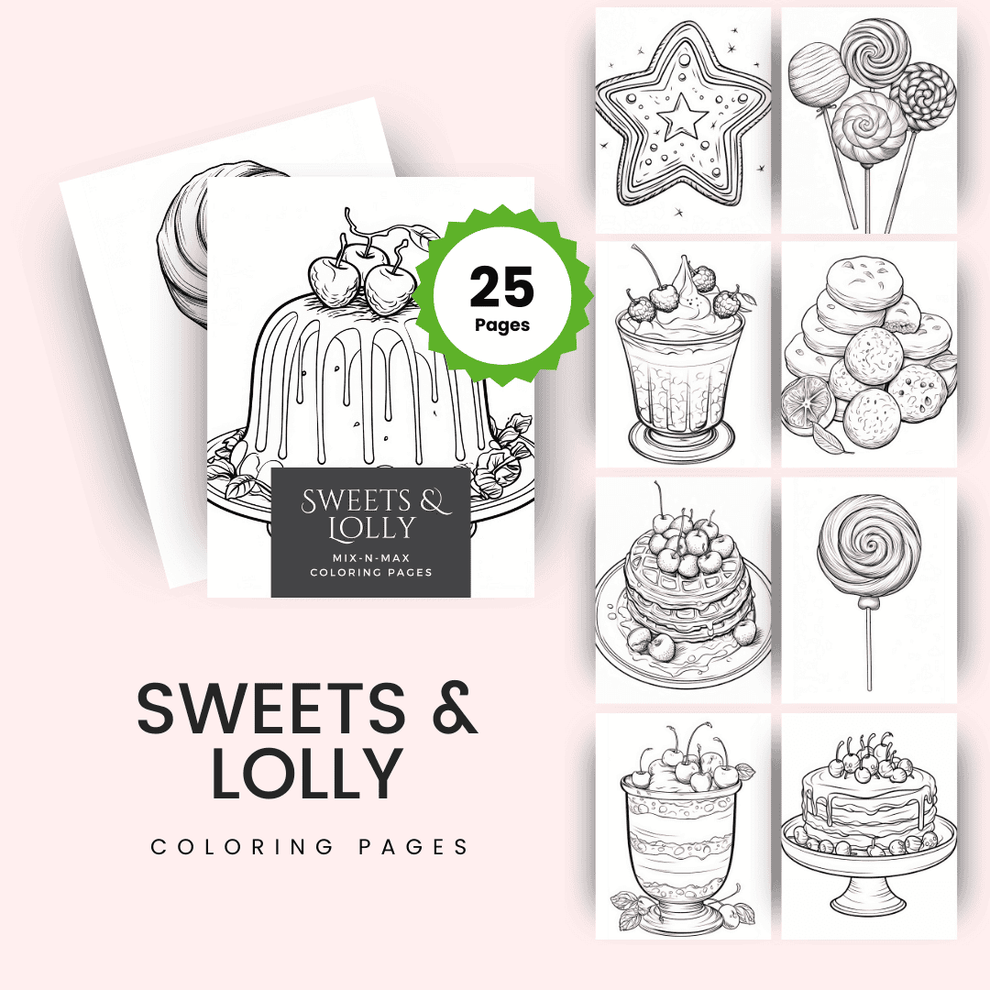 Sweets & Lolly Coloring Pages – HobbyScool