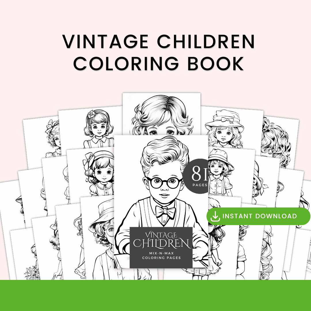 Vintage Children Coloring Book – HobbyScool